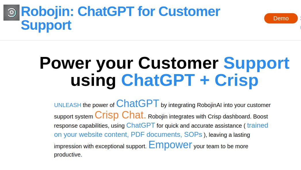 RobojinAI - ChatGPT for Crisp Chat Customer Support