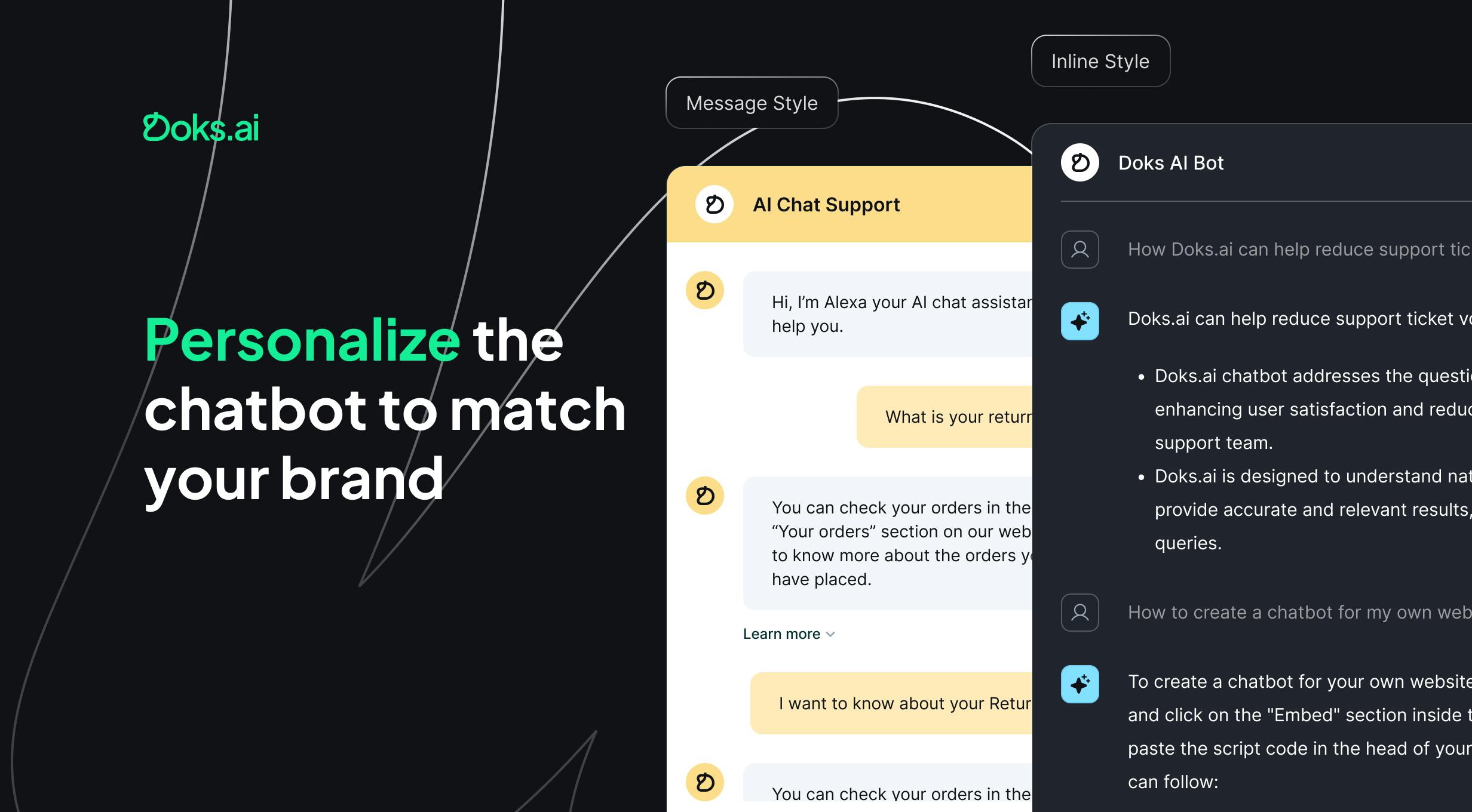 Doks.ai - Conversational AI Customer Support for your Website & Docs