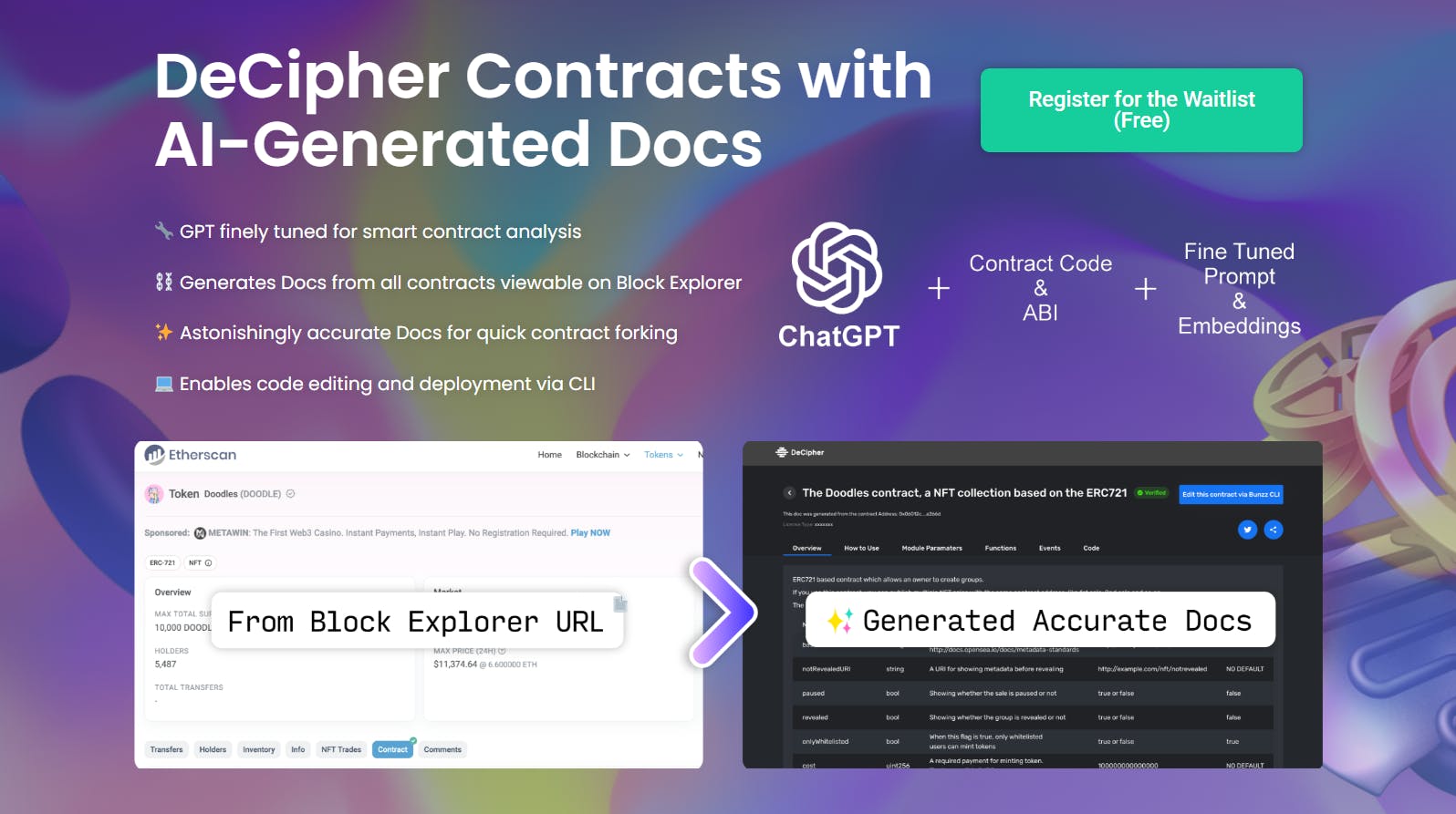 Decipher - AI-Generated Docs for smart contract analysis, cloning & deploying