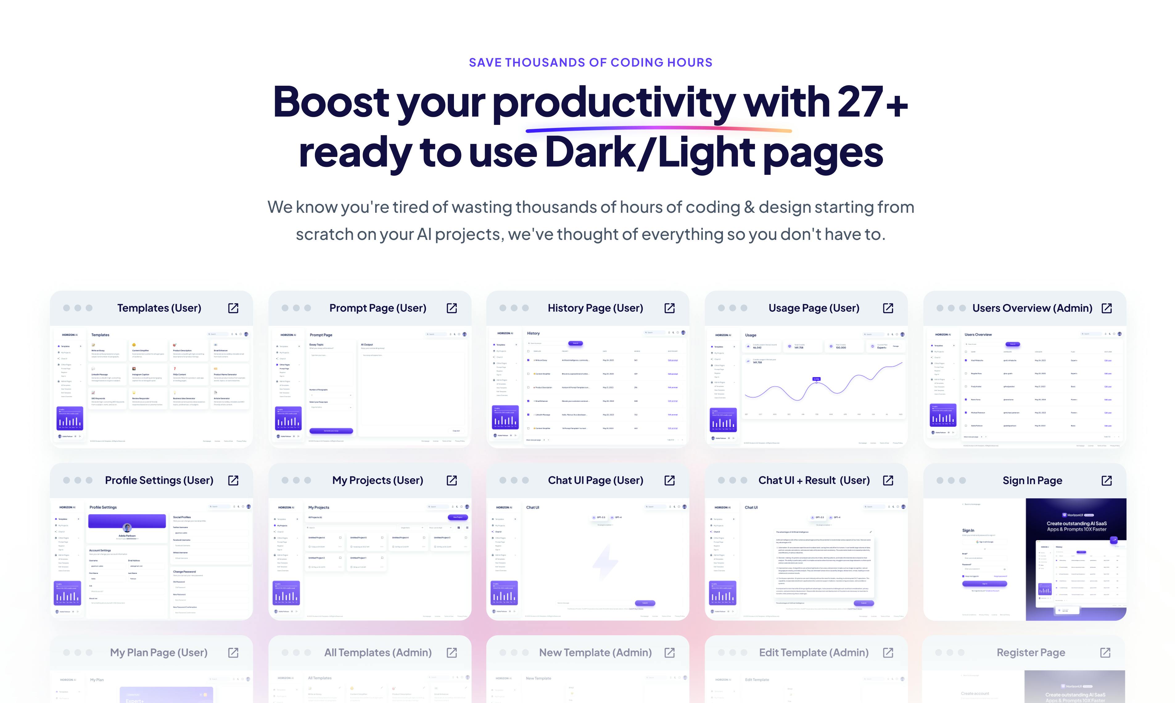Horizon AI Template - The world's first ChatGPT AI React admin template