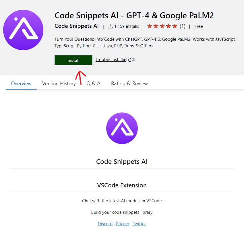 Code Snippets AI - Chat with the latest AI models in VSCode! Code Snippets AI - Chat with the latest AI models in VSCode!