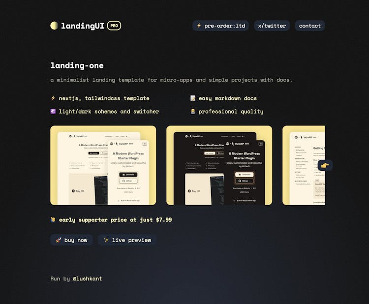 landingUI.PRO - modern landing templates for web artisans