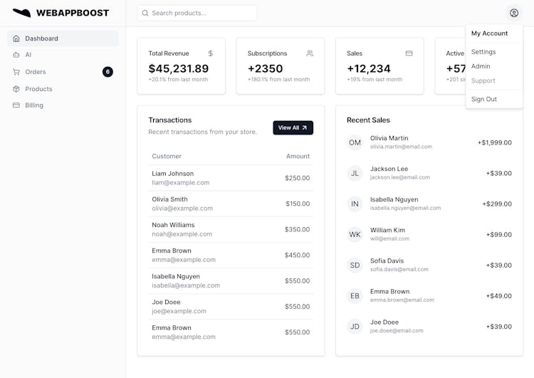 Webappboost - Minimalistic yet powerful Next.js template with all the ...