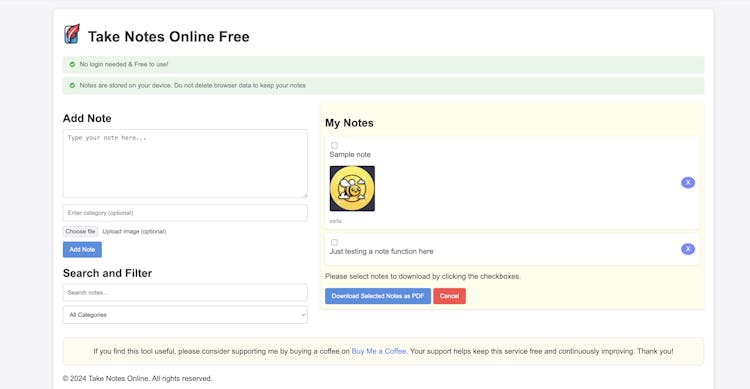 Take Notes Online - Take notes online for free. No log-in needed! On ...
