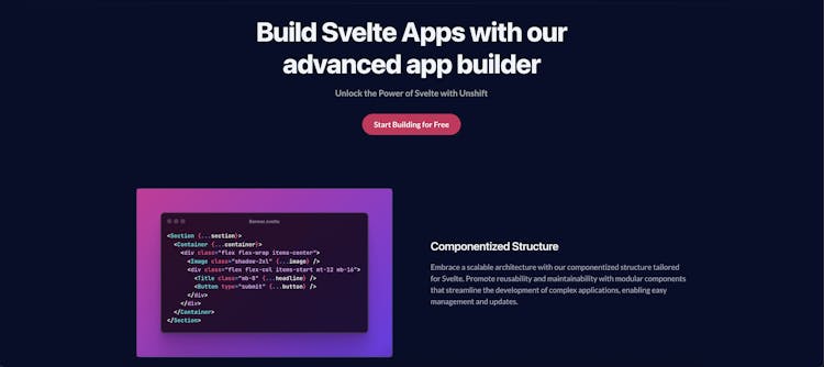 Unshift AI - A web app generator for modern JavaScript frameworks like ...