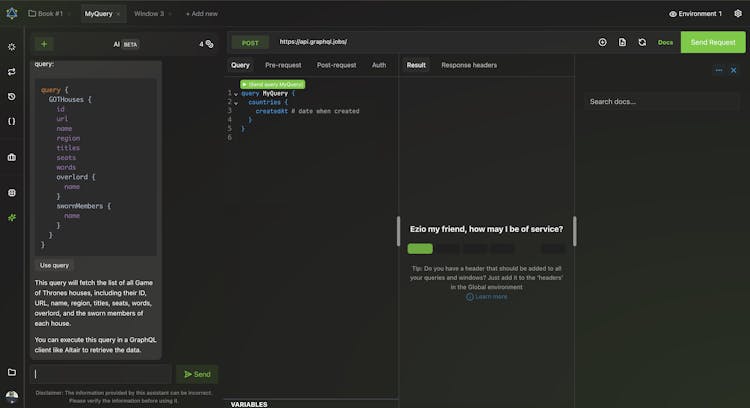 Altair GraphQL Client - The #1 open source feature rich GraphQL client ...