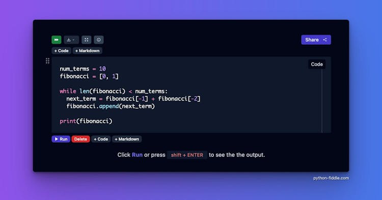 Python-Fiddle - Online Python Compiler, IDE, and Interpreter Python-Fiddle - Online Python Compiler, IDE, and Interpreter