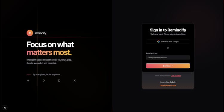 Remindify - Mastering DSA made easy for you
