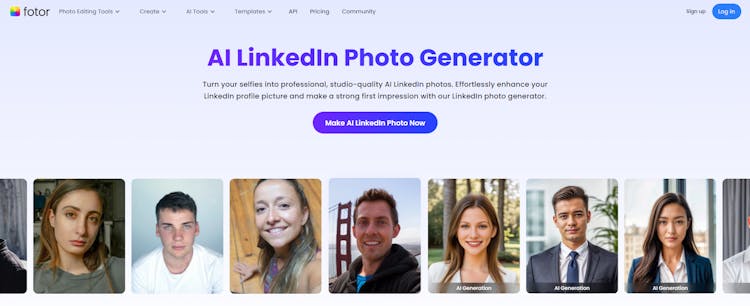 Fotor AI LinkedIn Photo Generator - Turn your selfies into professional, studio-quality AI ...