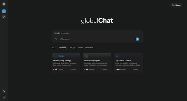 globalChat - All the AIs you vibe with. One clean interface.