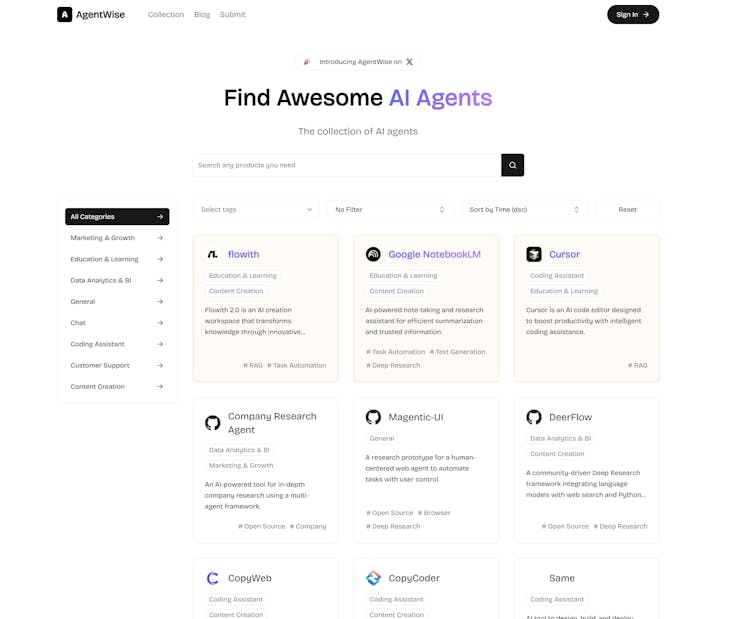 AgentWise - Find the Best AI Agents for Your Needs