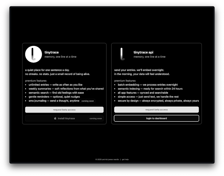 tinytrace - memory, one line at a time