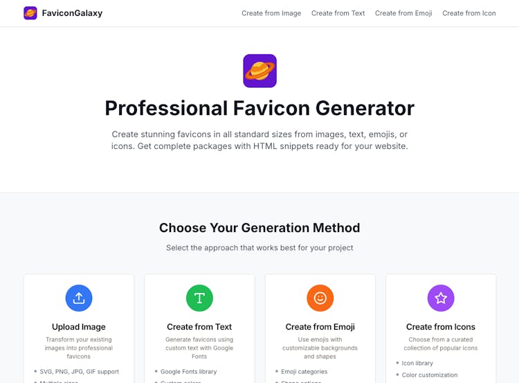 Favicon Galaxy - FaviconGalaxy - Create Perfect Favicons in Seconds
