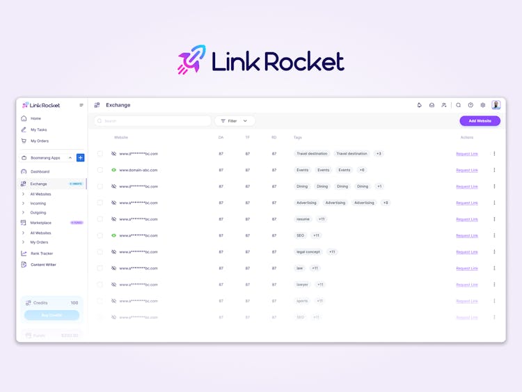 LinkRocket - Earn Credits. Build Backlinks. Dominate Rankings