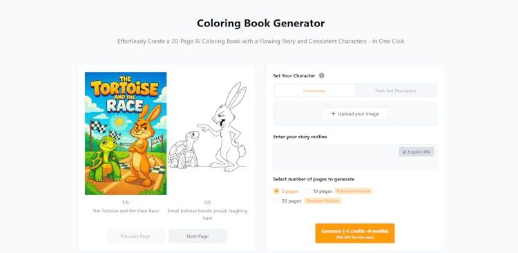 Coloringbook AI - Free AI Coloring Pages Generator - ColoringBook AI