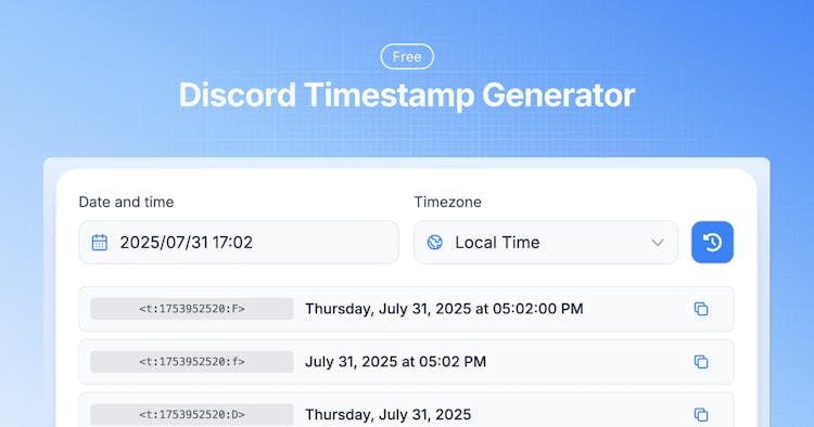 Discord Timestamp Generator - Discord Unix timestamp converter and maker. Create timestamps that ...
