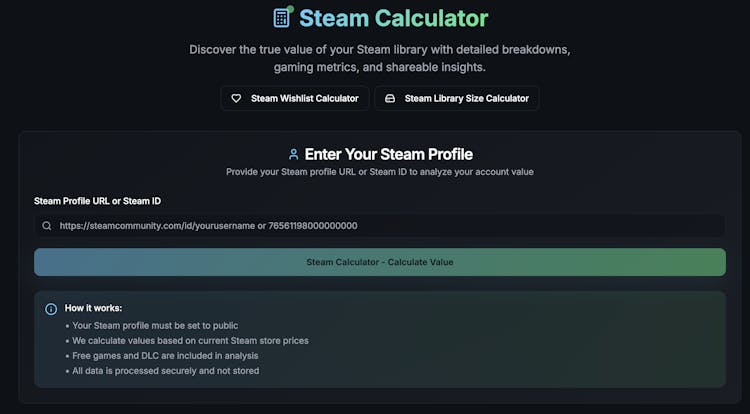Steam Calculator - Calculate your Steam library value with real-time ...