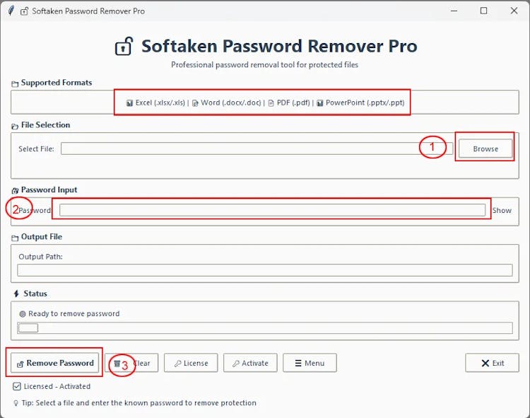 Softaken Freeware Word Password Remover - Remove known passwords from ...