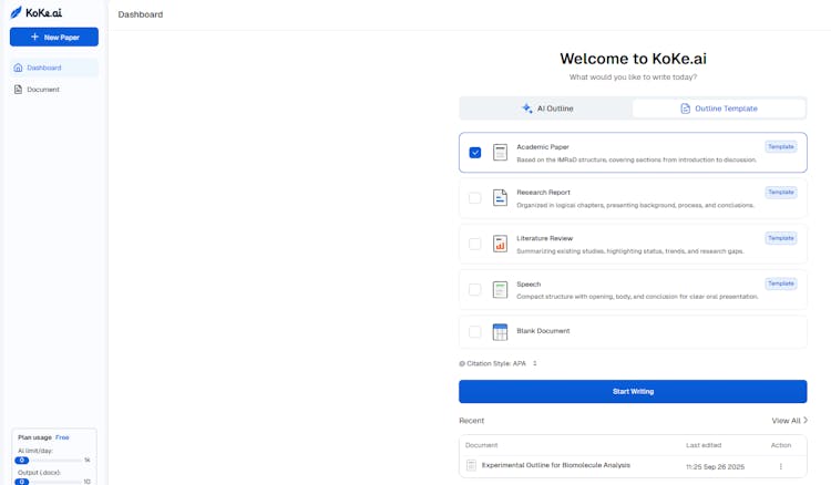 Koke AI - Koke AI: AI Citation Generator