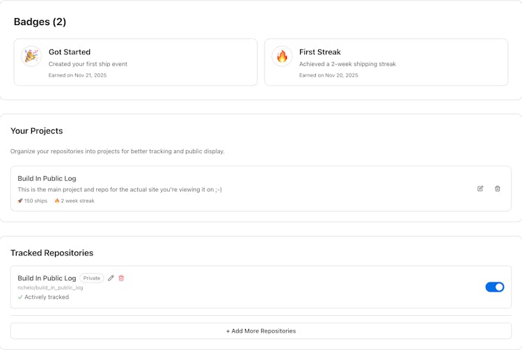 Build In Public Log - Rank builders by shipping, not followers
